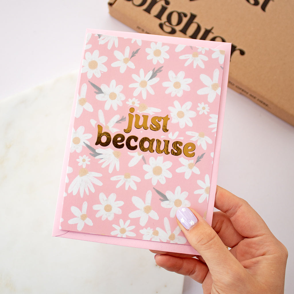 Daisy Just Because Foil Card – TreatBox