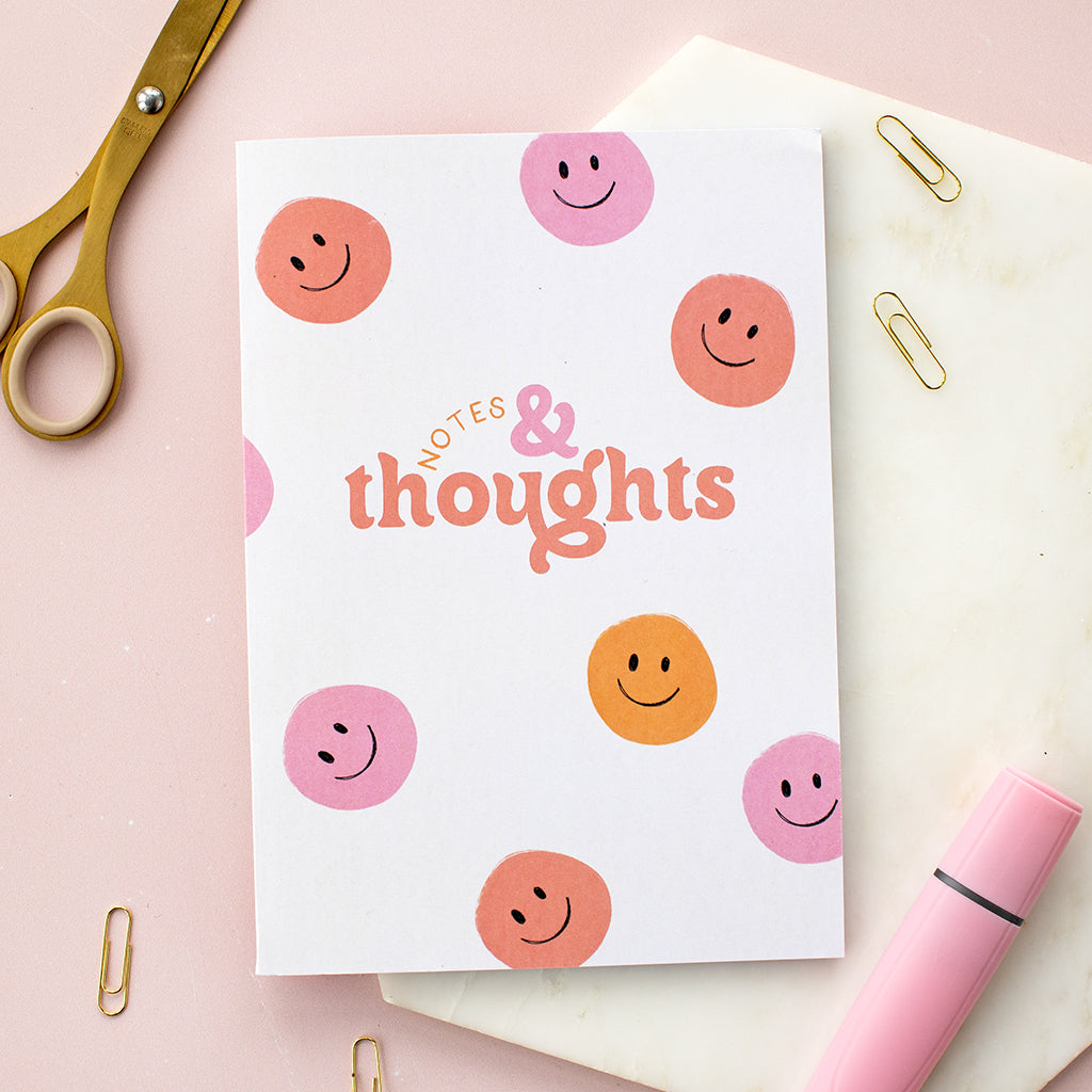 Notes & Thoughts Smiley Face A5 Notebook – TreatBox
